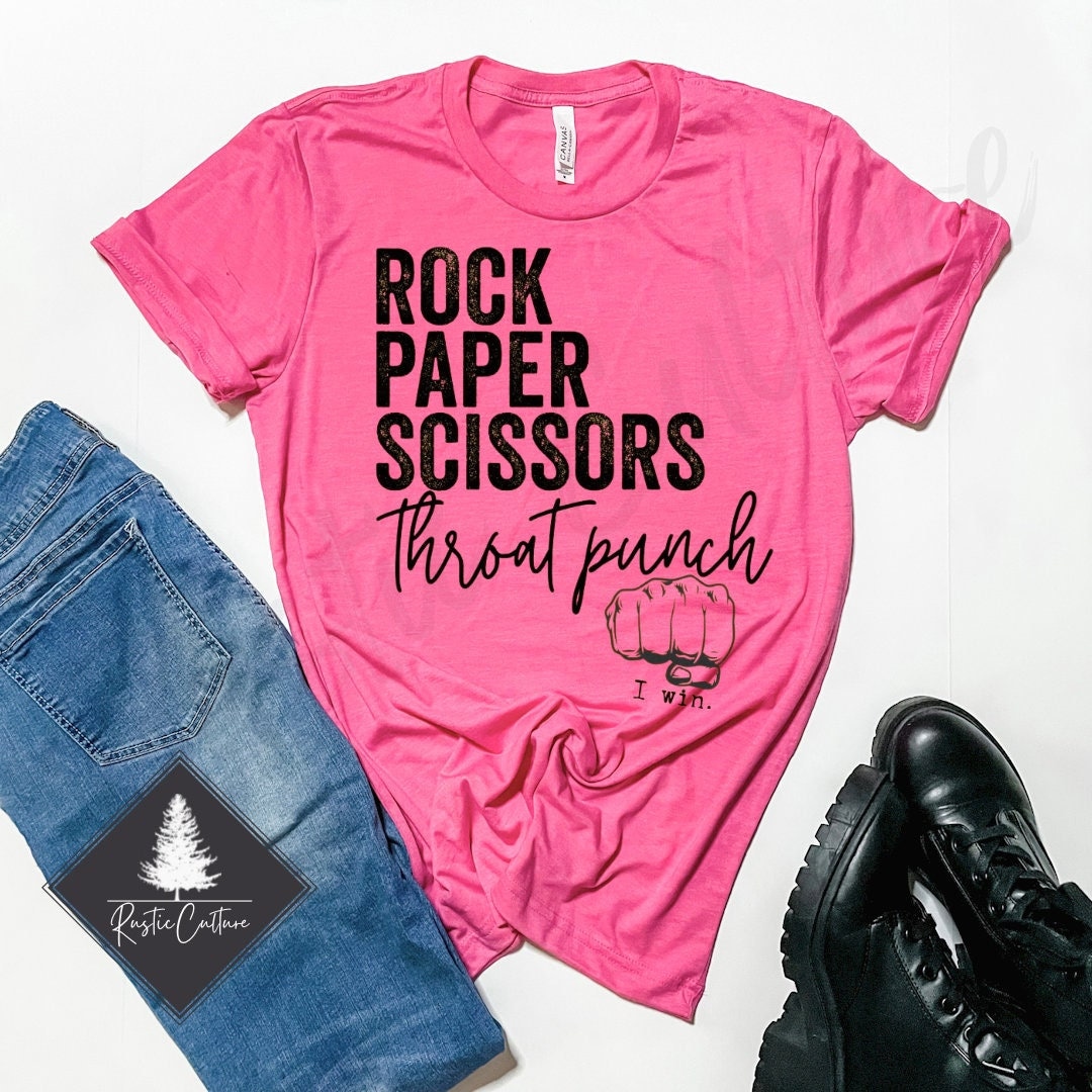 Rock Paper Scissor Throat Punch T-shirt, Funny T-shirt, Dark Humor T ...