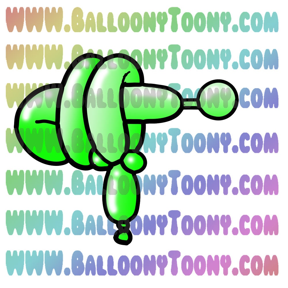 Laser Gun Balloon Animal 5 Image BUNDLE - Balloon Menu Clipart - Etsy