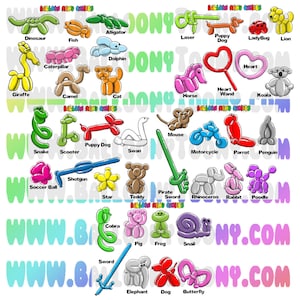 Balloon Artist College's One- Balloon System Clipart - 169 Images ...