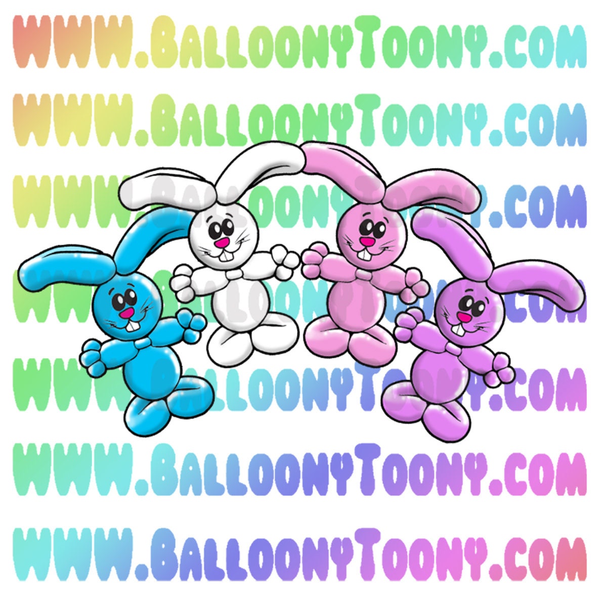 Bunny Variety Balloon Animal 35 Image BUNDLE balloon Clipart FEATURING ...