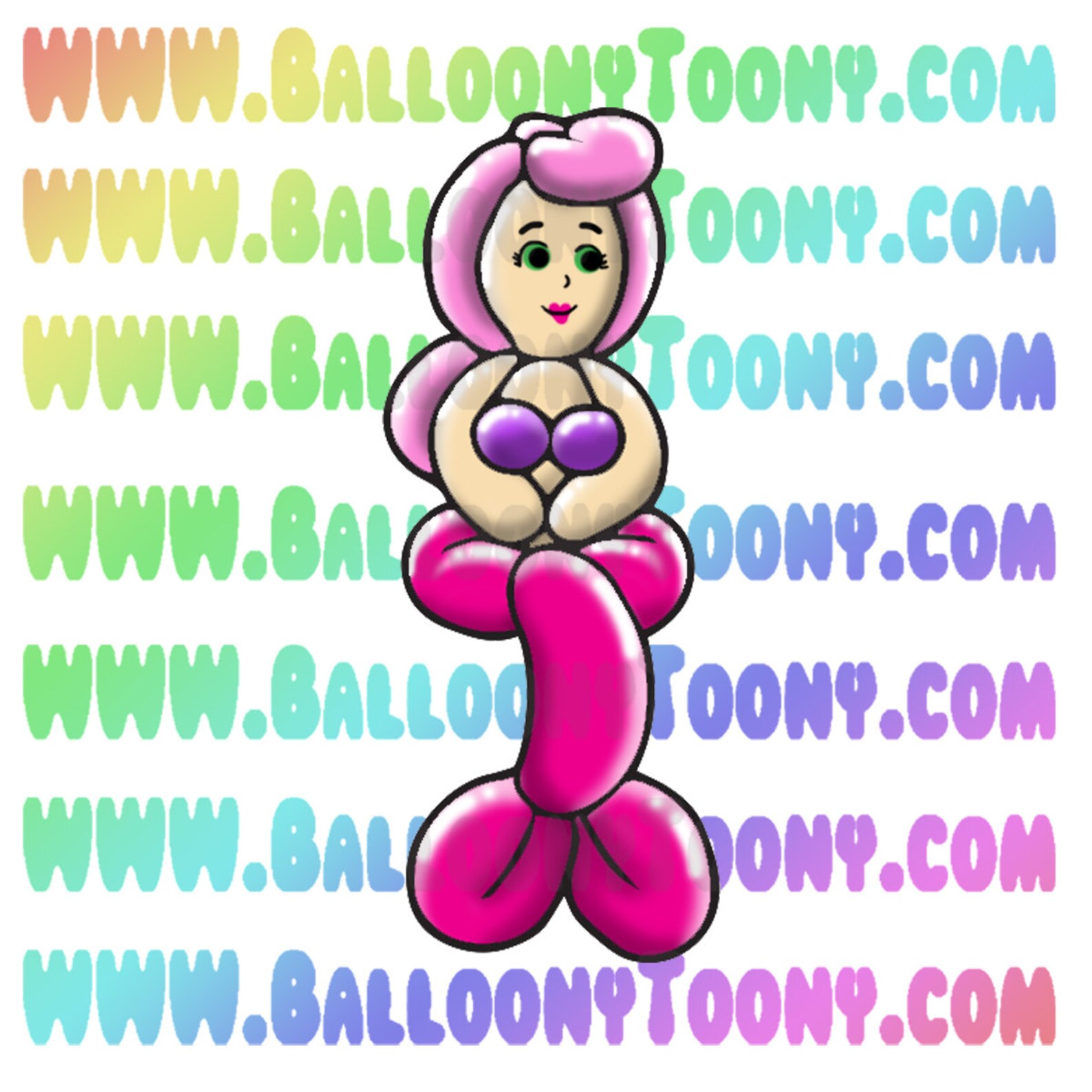Mermaid Wearable Balloon Animal 20 Image BUNDLE Balloon Menu - Etsy