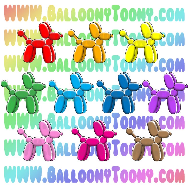 Basic Dog (2 Versions) Balloon Animal 21 Images BUNDLE - Balloon Menu ...