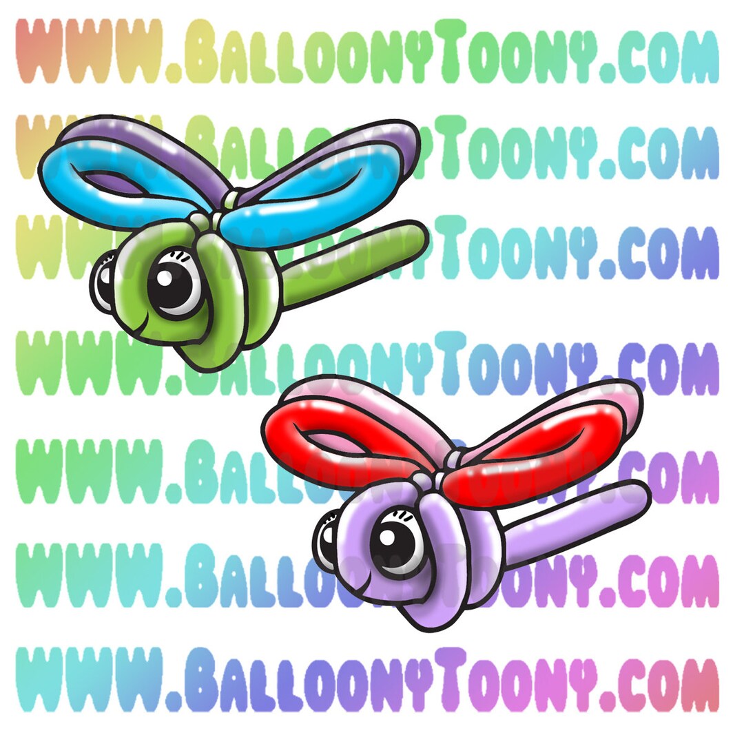 Dragonfly (2 Versions) Balloon Animal 4 Image BUNDLE - Balloon Menu ...