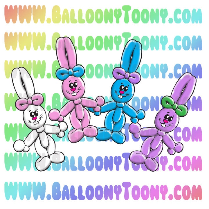 Bunny Variety Balloon Animal 35 Image BUNDLE -balloon Clipart ...