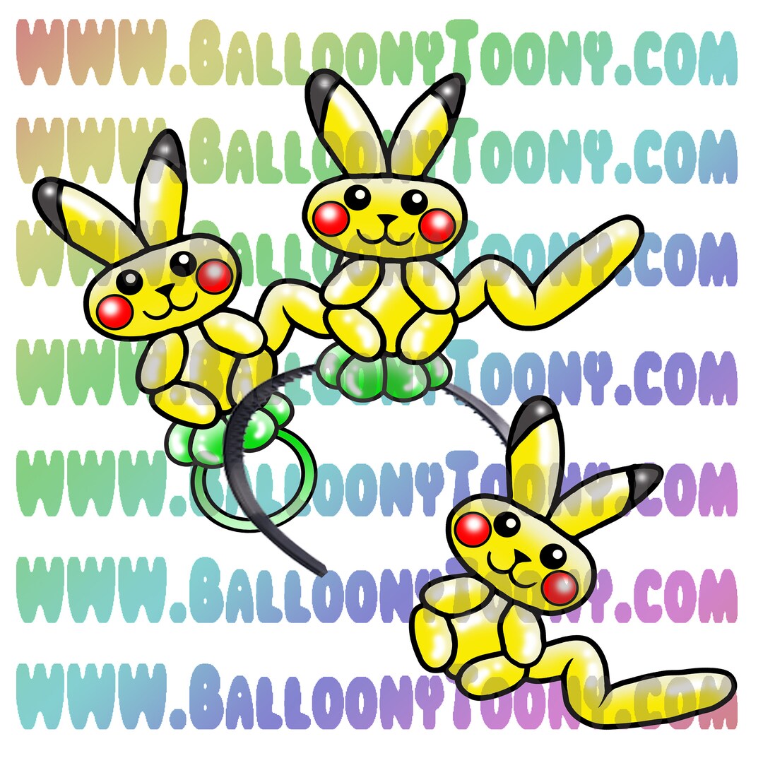 Poke Amon Pika Balloon Animal Image - Balloon Menu Clipart - Etsy
