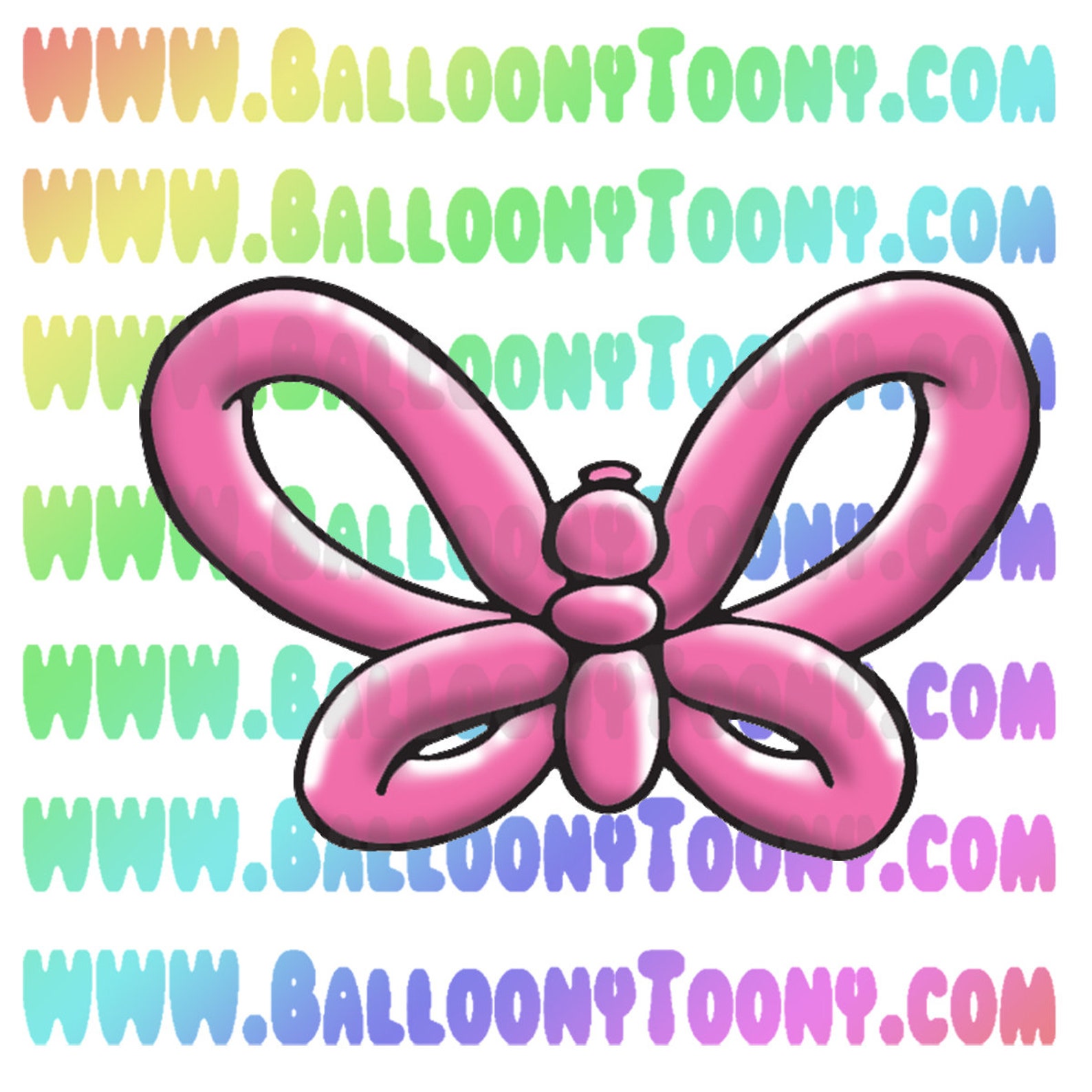 Rainbow Butterfly Balloon Animal 20 Image BUNDLE - Balloon Menu Clipart ...