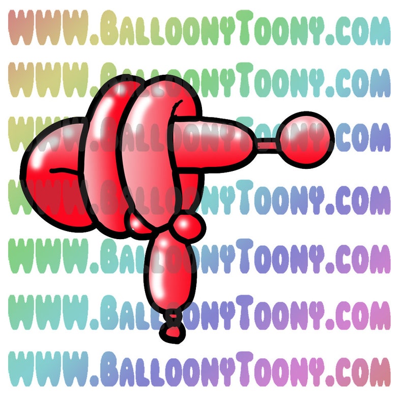 Laser Gun Balloon Animal 5 Image BUNDLE - Balloon Menu Clipart - Etsy