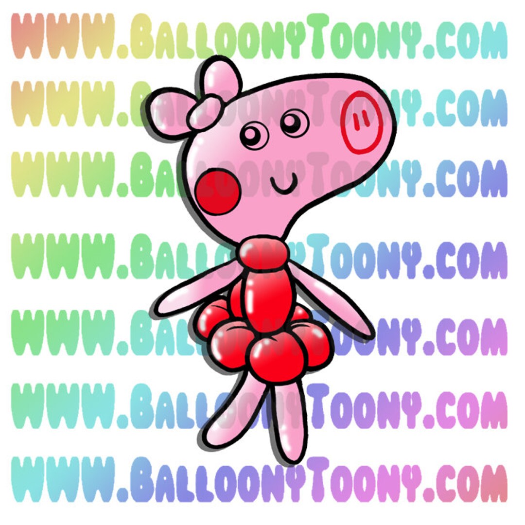 Pig Balloon Animal Image - Balloon Menu - Etsy