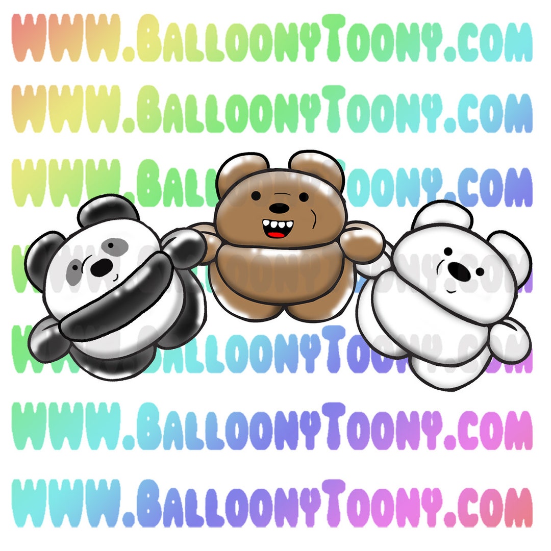 Chibi Bears Balloon Animal 4 Image BUNDLE - Balloon Menu Clipart - Balloon Animal Clip Art - Etsy