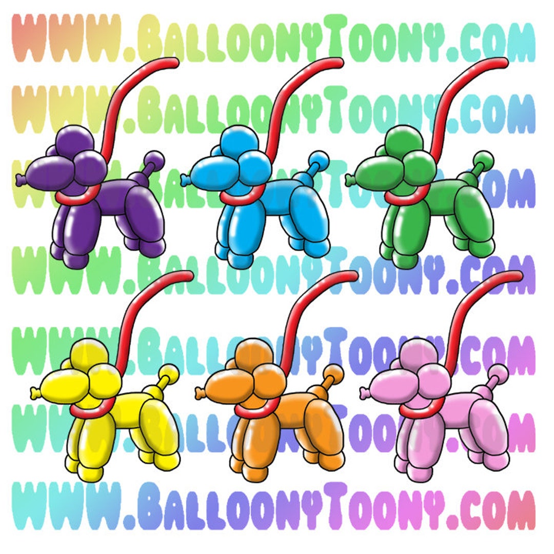 Poodle (with and Without a Leash) Balloon Animal 16 Image BUNDLE ...