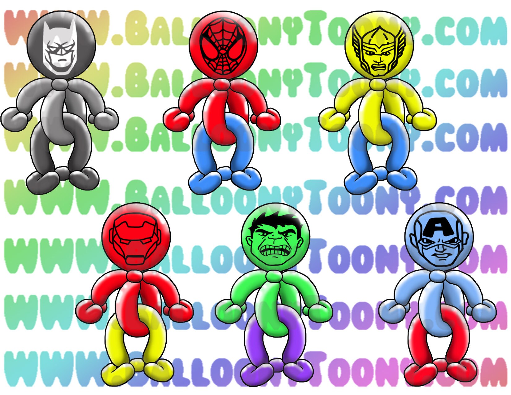 Super Hero Mega Bundle Balloon Menu Clipart Images DIGITAL DOWNLOAD ...