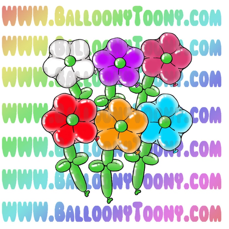 FLOWER (geo Blossom) Balloon Animal Images BUNDLE - Balloon Menu ...