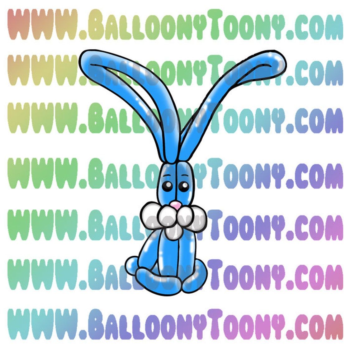 Cute Bunny Balloon Animal Image Balloon Menu Clipart - Etsy