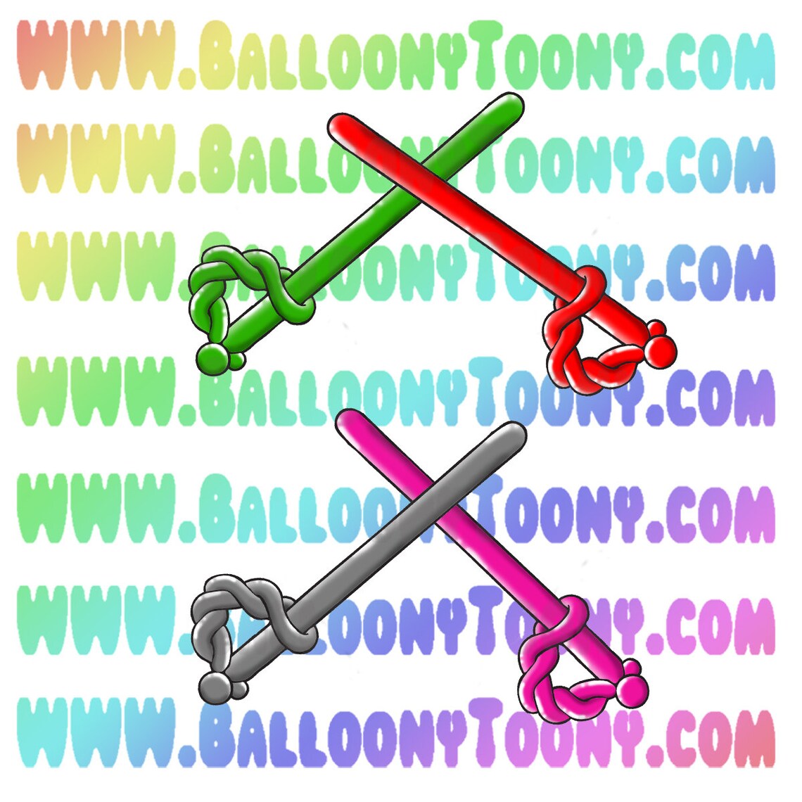 Fancy Swords Balloon Animal 24 Image BUNDLE Balloon Menu | Etsy