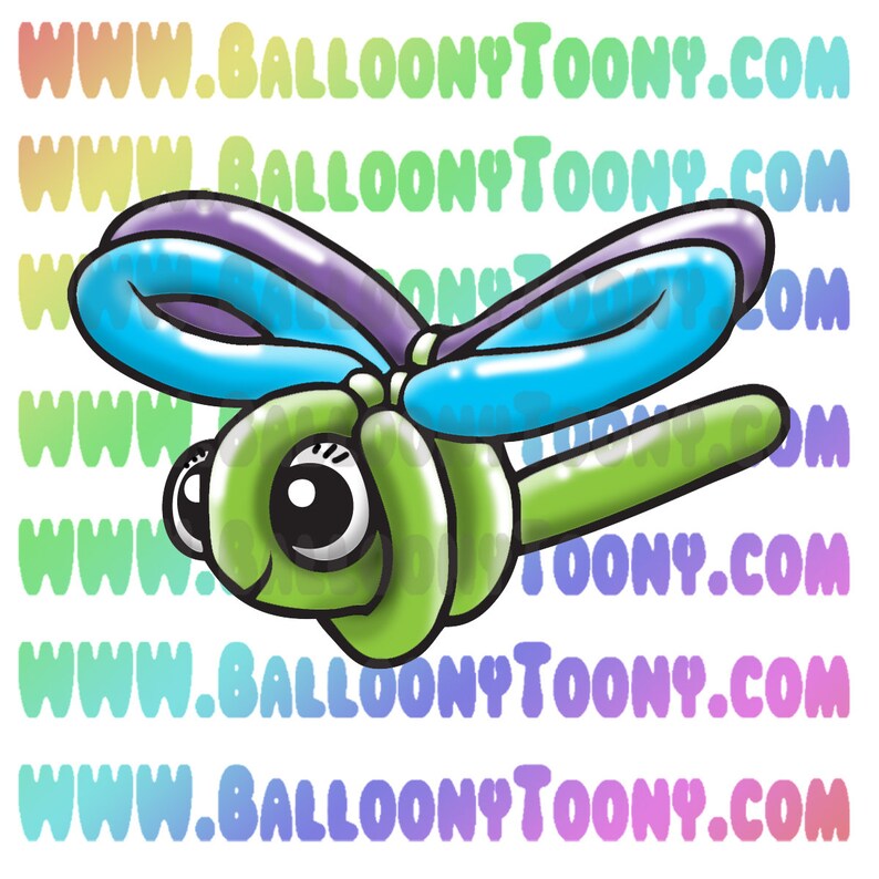 Dragonfly (2 Versions) Balloon Animal 4 Image BUNDLE - Balloon Menu ...