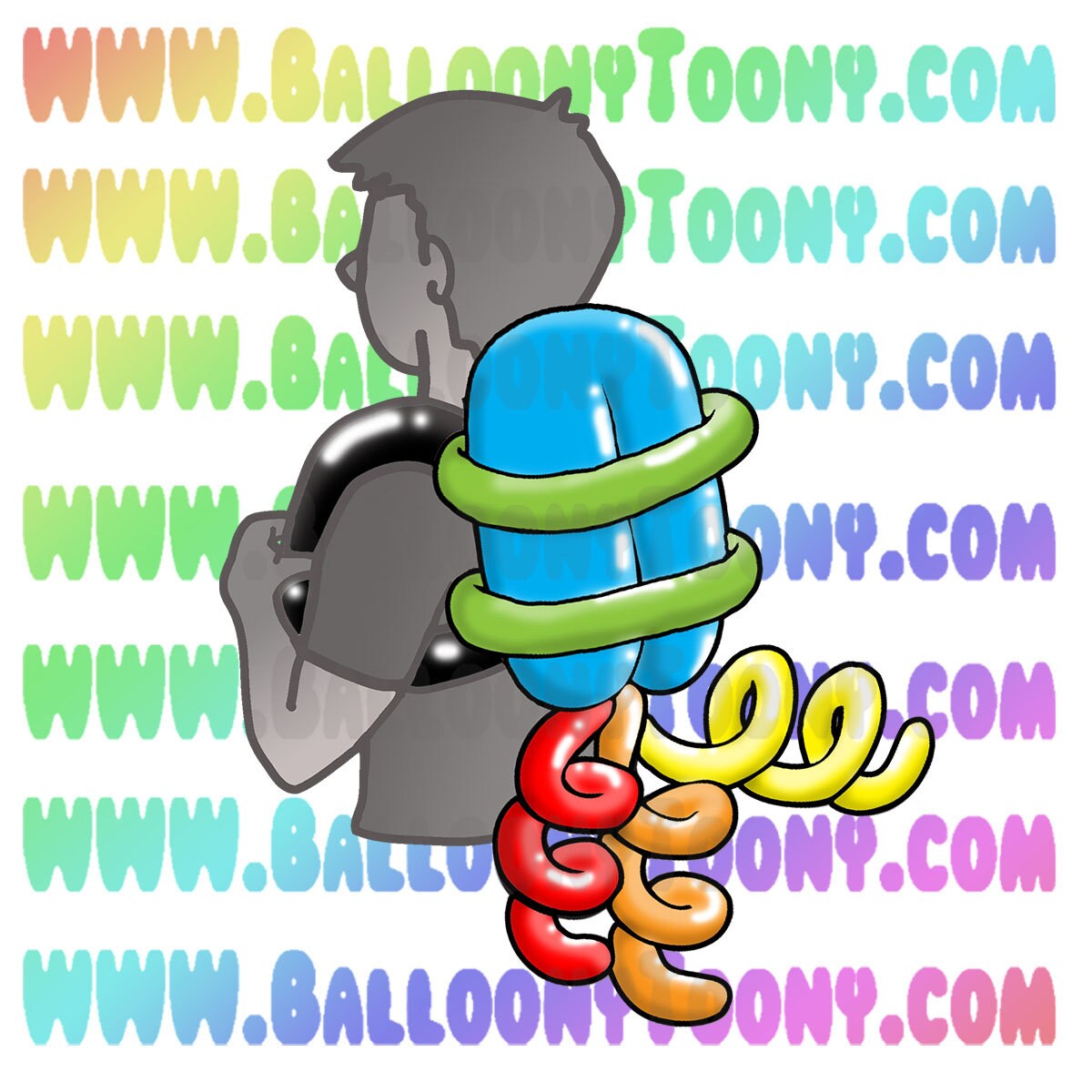 Jet Pack Backpack Variety Pack Balloon Animal 12 Image Bundle - Balloon ...