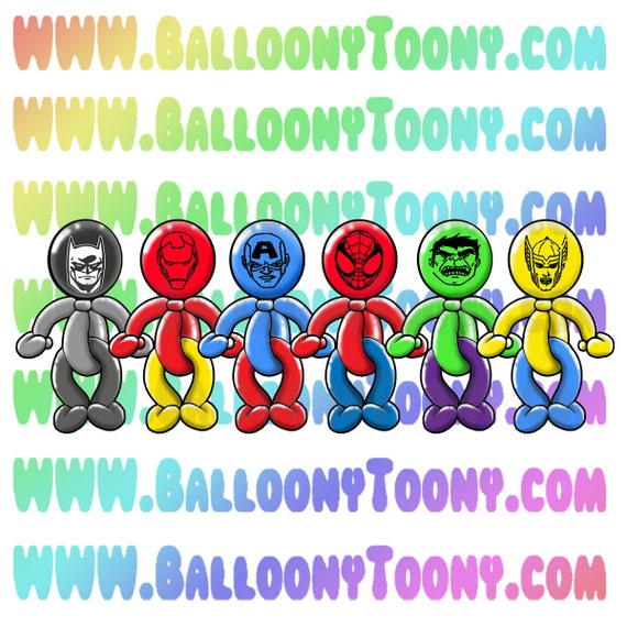 Loopy Loop characters Super Heroes Balloon Animal 8 Image | Etsy