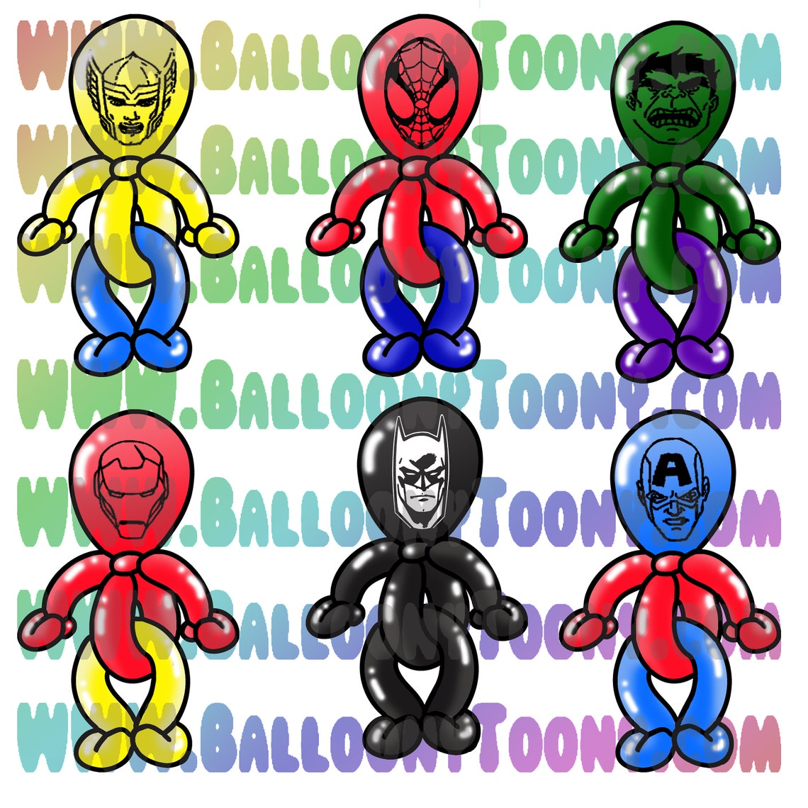Loopy Loop Characters Super Heroes Balloon Animal 8 Image - Etsy