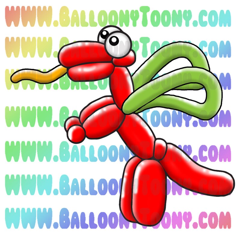 T Rex or Dragon Variety Balloon Animal 8 Image Bundle - Balloon Menu ...