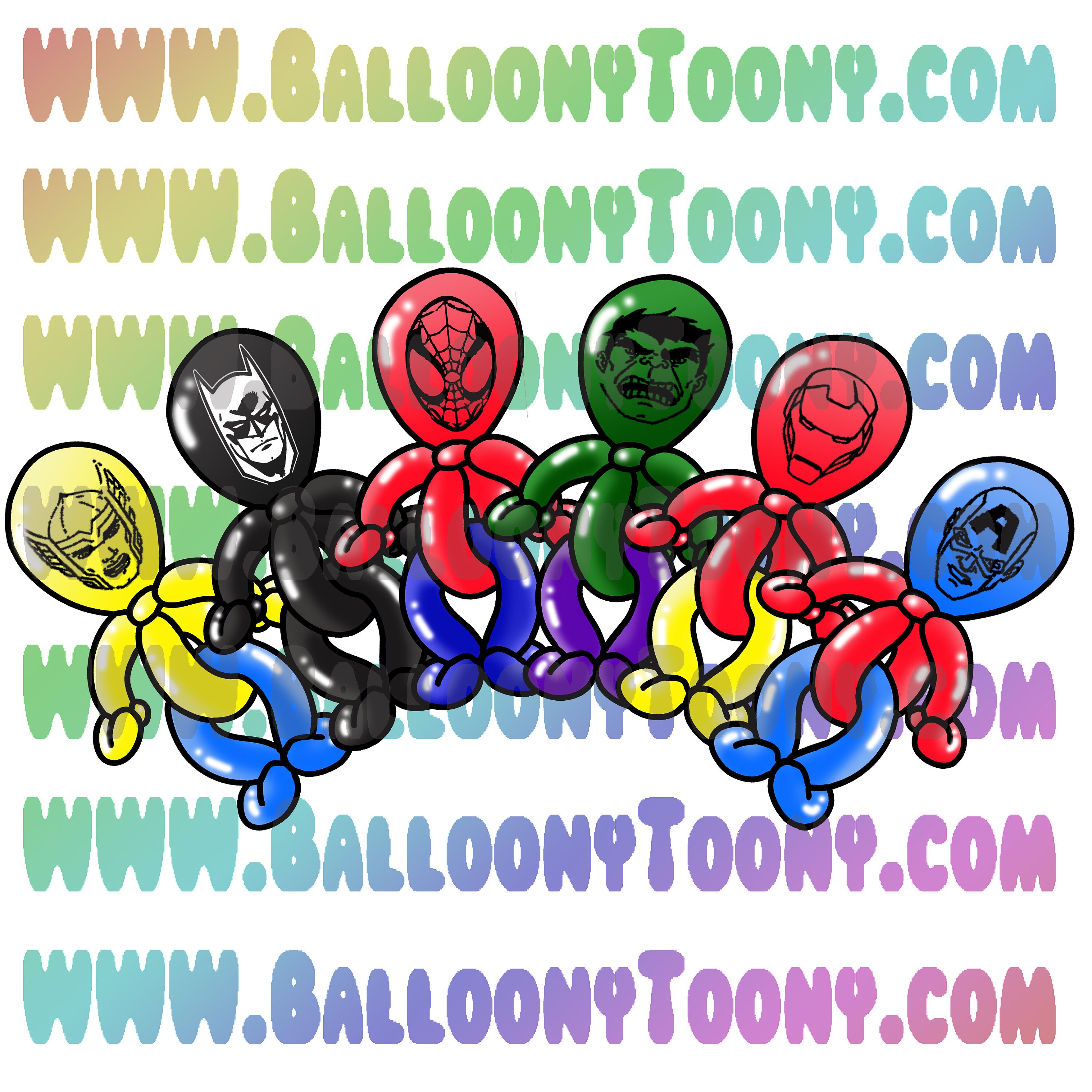 Loopy Loop Characters Super Heroes Balloon Animal 8 Image - Etsy