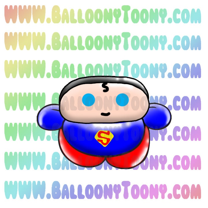 Chibi Super Hero Balloon Animal 8 Images BUNDLE - Balloon Menu Clipart ...