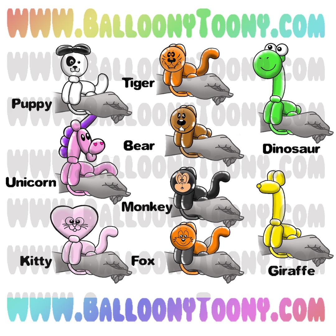 Festival Wearable Animals Menu Balloon Animal 10 Image BUNDLE - Balloon ...