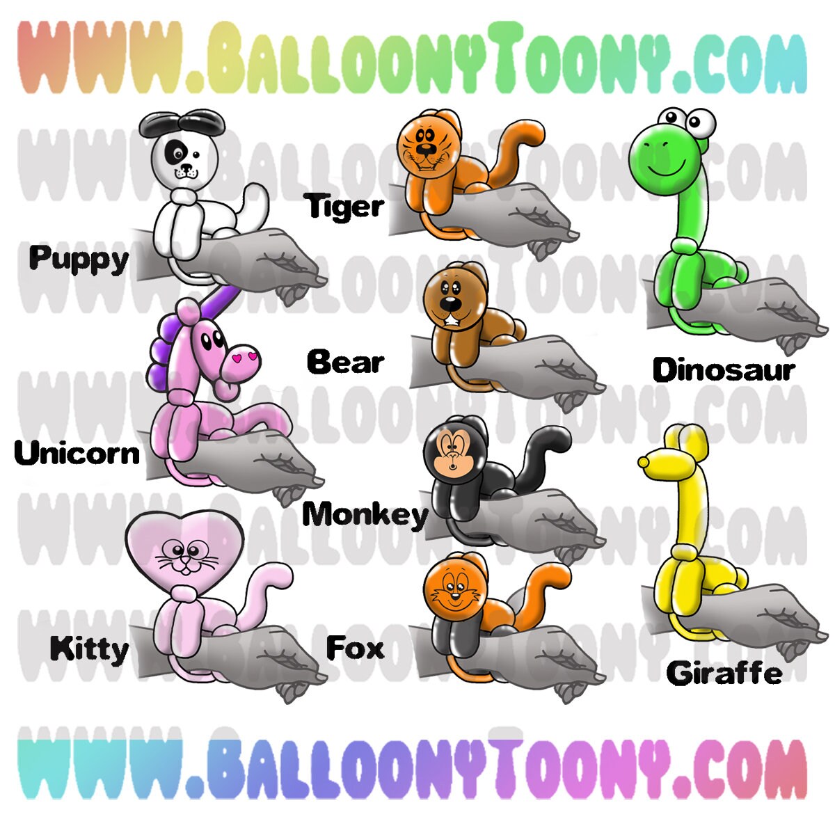 Festival Wearable Animals Menu Balloon Animal 10 Image BUNDLE Balloon ...