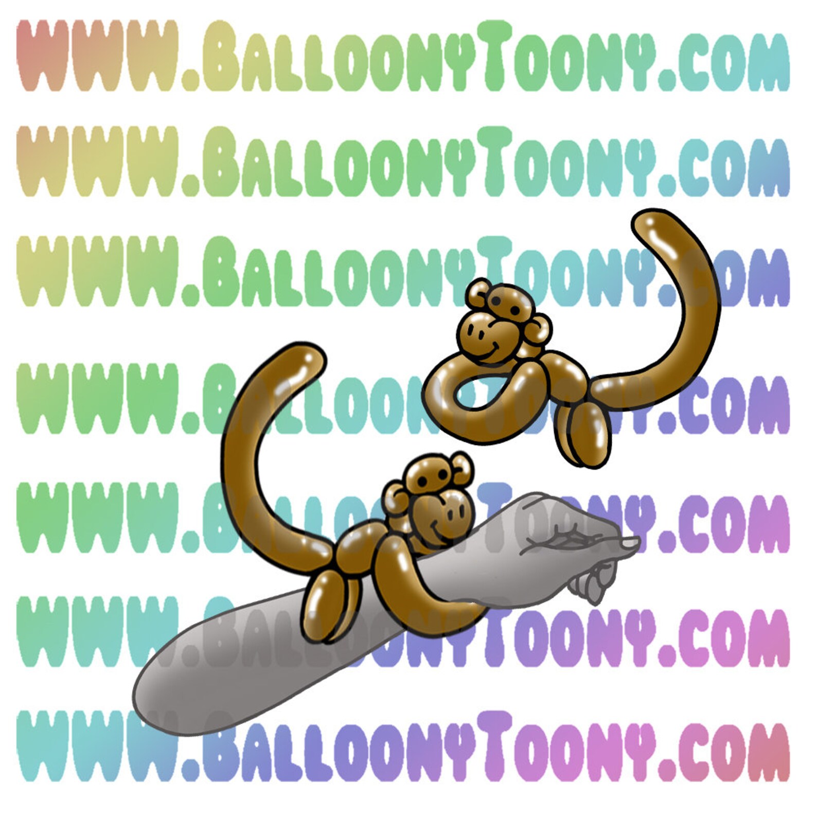 Fast Monkey (2versions) Balloon Animal Image - Balloon Menu Clipart - Etsy