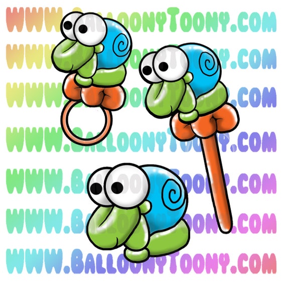 Cute Snail Wand and Bracelet Balloon Animal 18 Image BUNDLE | Etsy