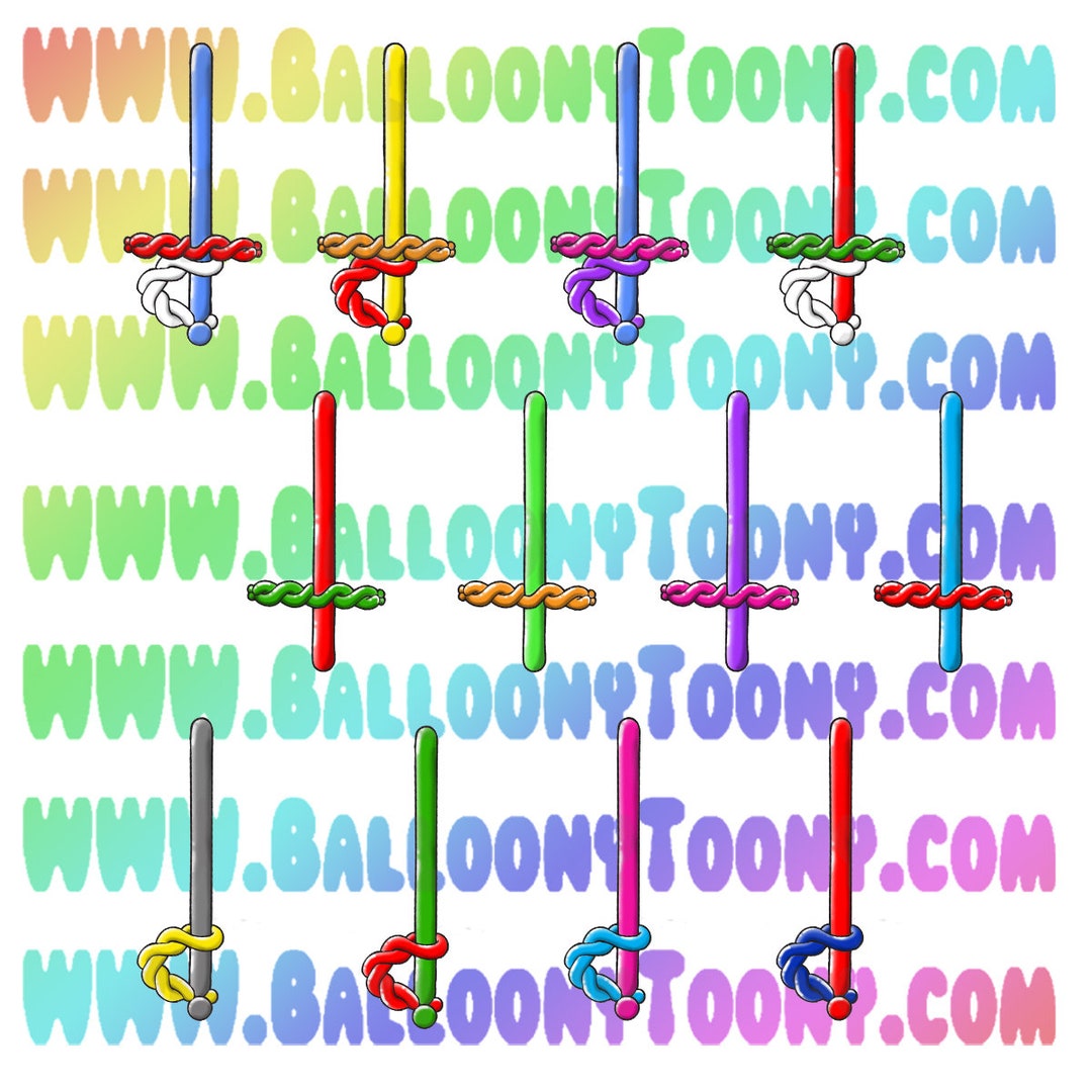 Fancy Swords Balloon Animal 24 Image BUNDLE - Balloon Menu Clipart ...