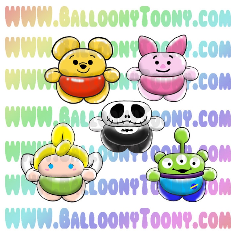 Chibi Character Balloon Animal 11 Images BUNDLE Balloon Menu Clipart ...