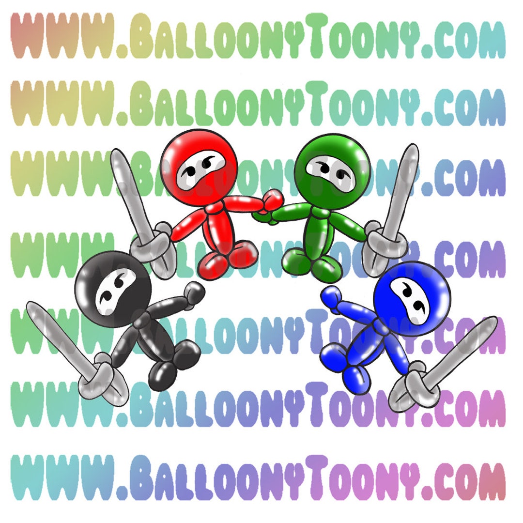 Ninjas Mini Ninja Balloon Animal Images Balloon Menu Clipart - Etsy