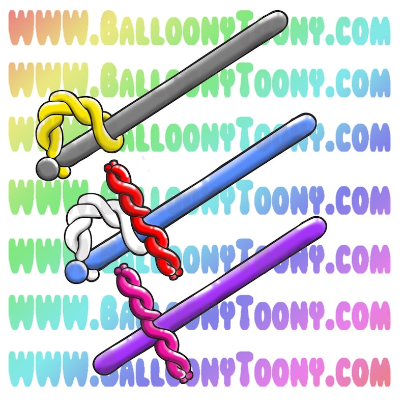 Fancy Swords Balloon Animal 24 Image BUNDLE Balloon Menu - Etsy