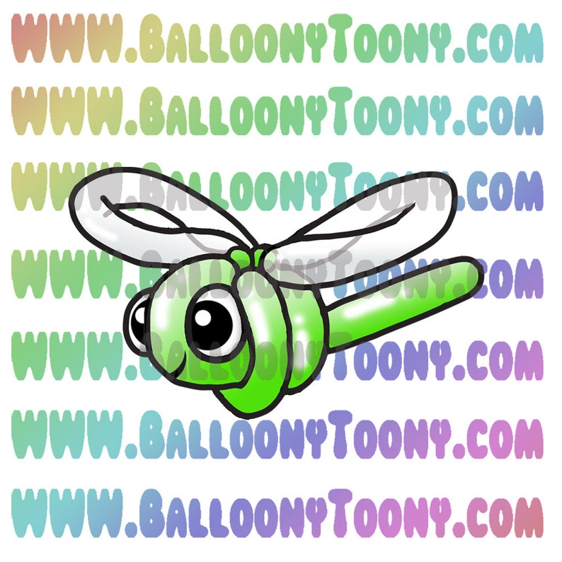 Dragonfly (2 Versions) Balloon Animal 4 Image BUNDLE - Balloon Menu ...