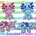 Axolotl Balloon Animal Menu Clipart Images DIGITAL DOWNLOAD Consult ...