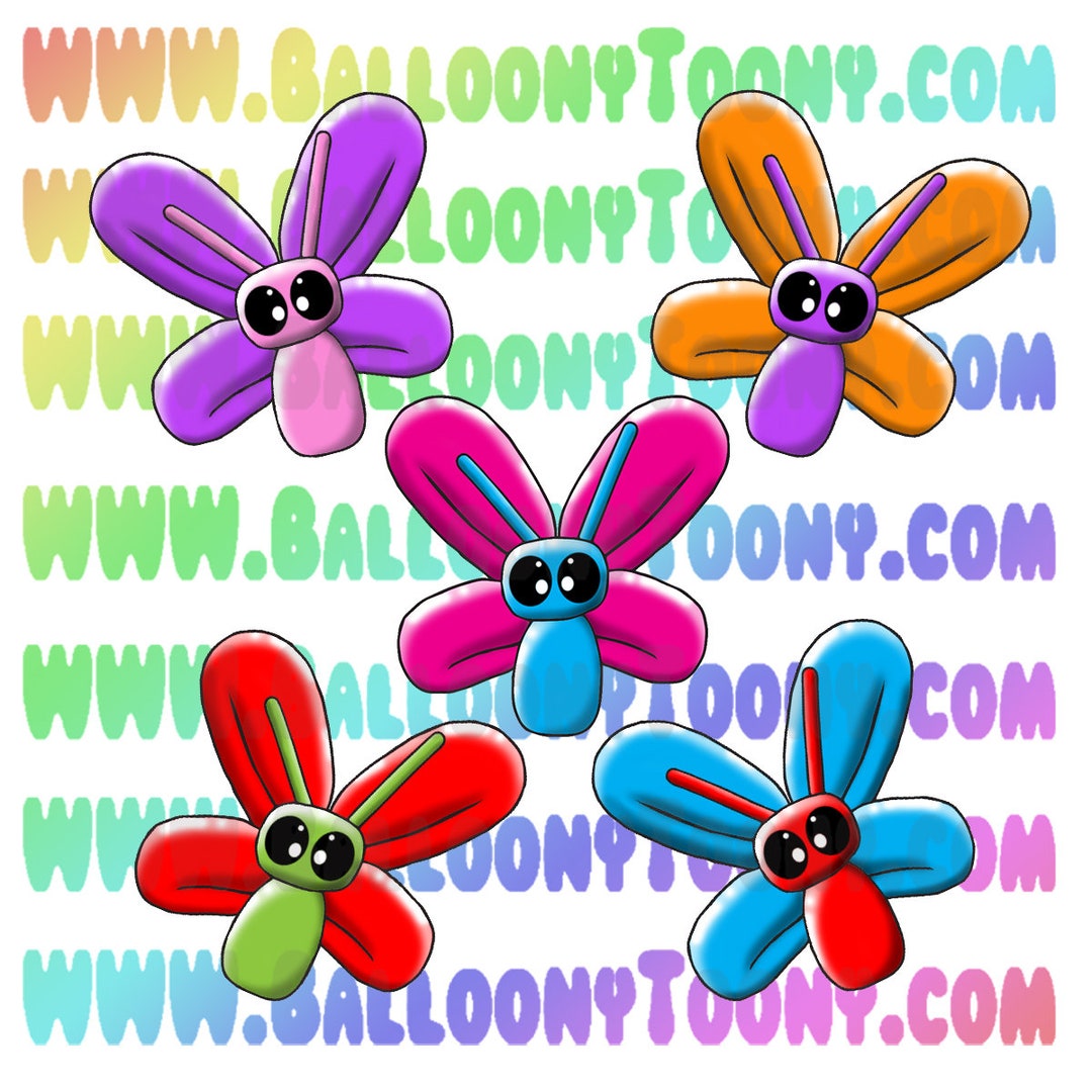 Butterflies Balloon Animal 7 Image BUNDLE - Balloon Menu Clipart ...
