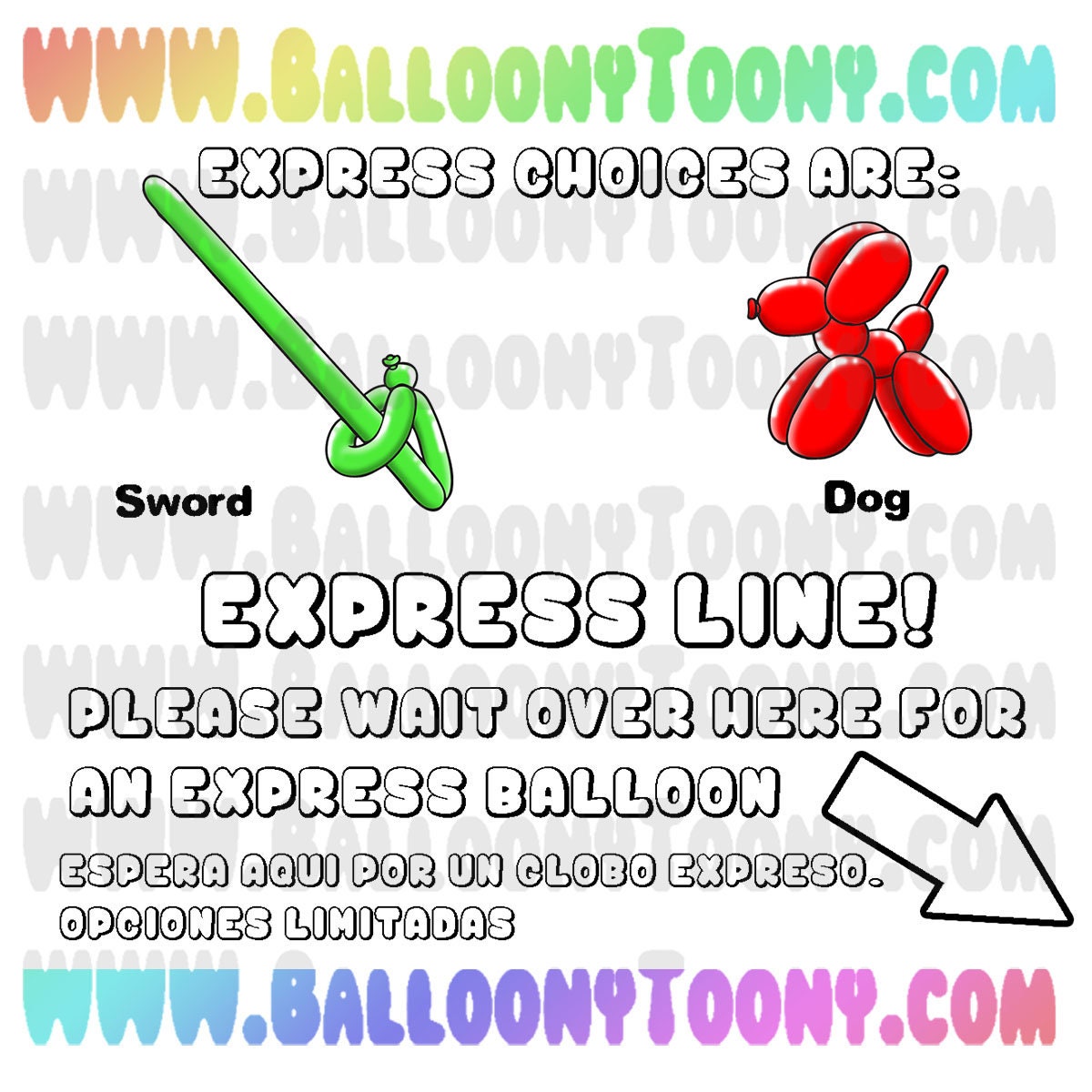 EXPRESS LINE SIGN - Bilingual English and Spanish - to Use During Line ...