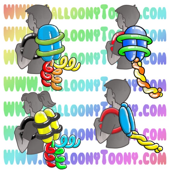 Jet Pack Backpack Variety Pack Balloon Animal 12 Image Bundle - Etsy