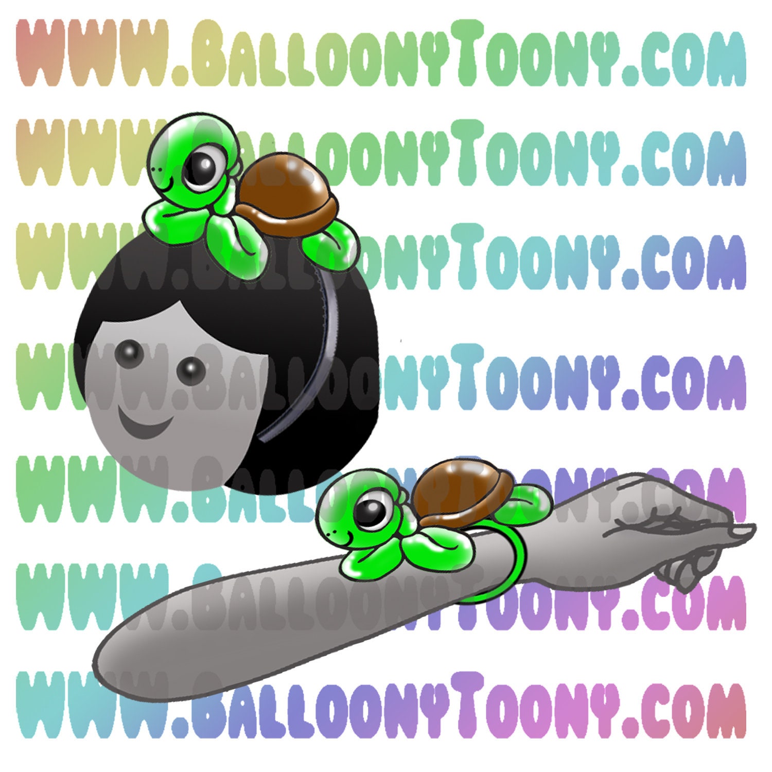 Turtle Balloon Animal Images - Balloon Menu Clipart - Etsy