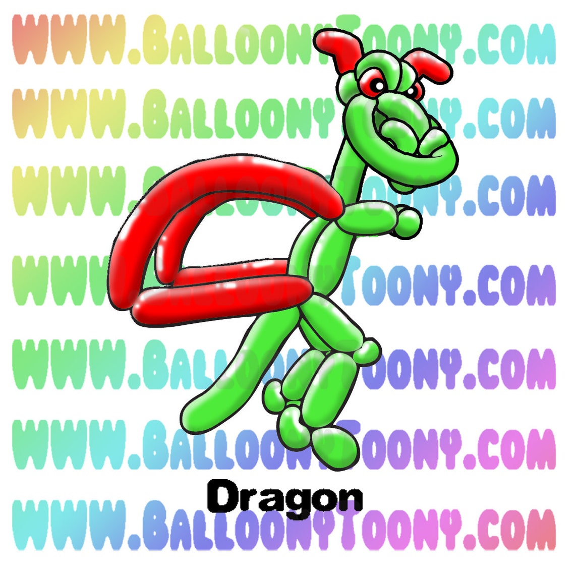 Dragon Balloon Animal 6 Images BUNDLE - Balloon Menu Clipart - Etsy