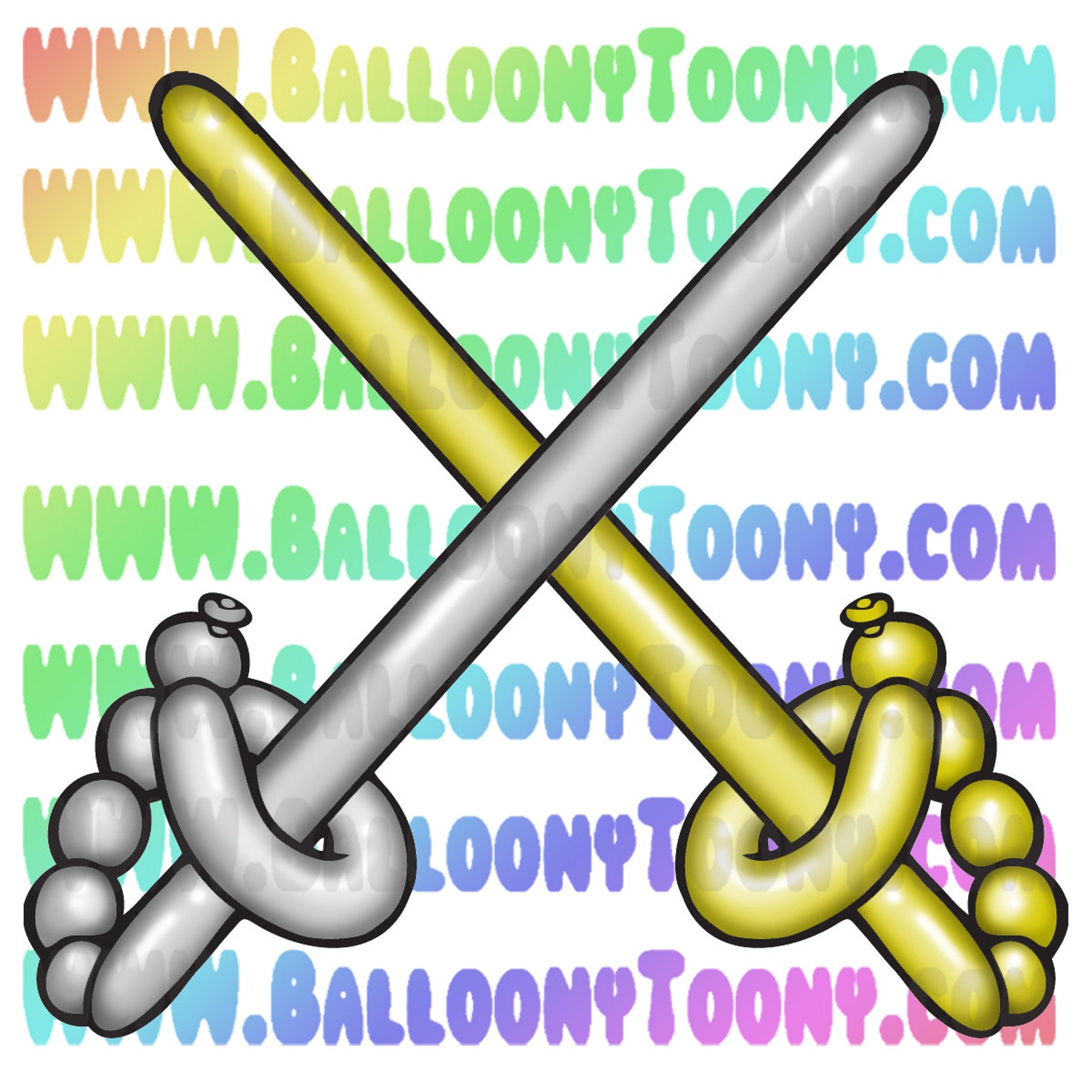 Chrome Colored Pirate Swords Balloon Animal 8 Image BUNDLE - Balloon ...