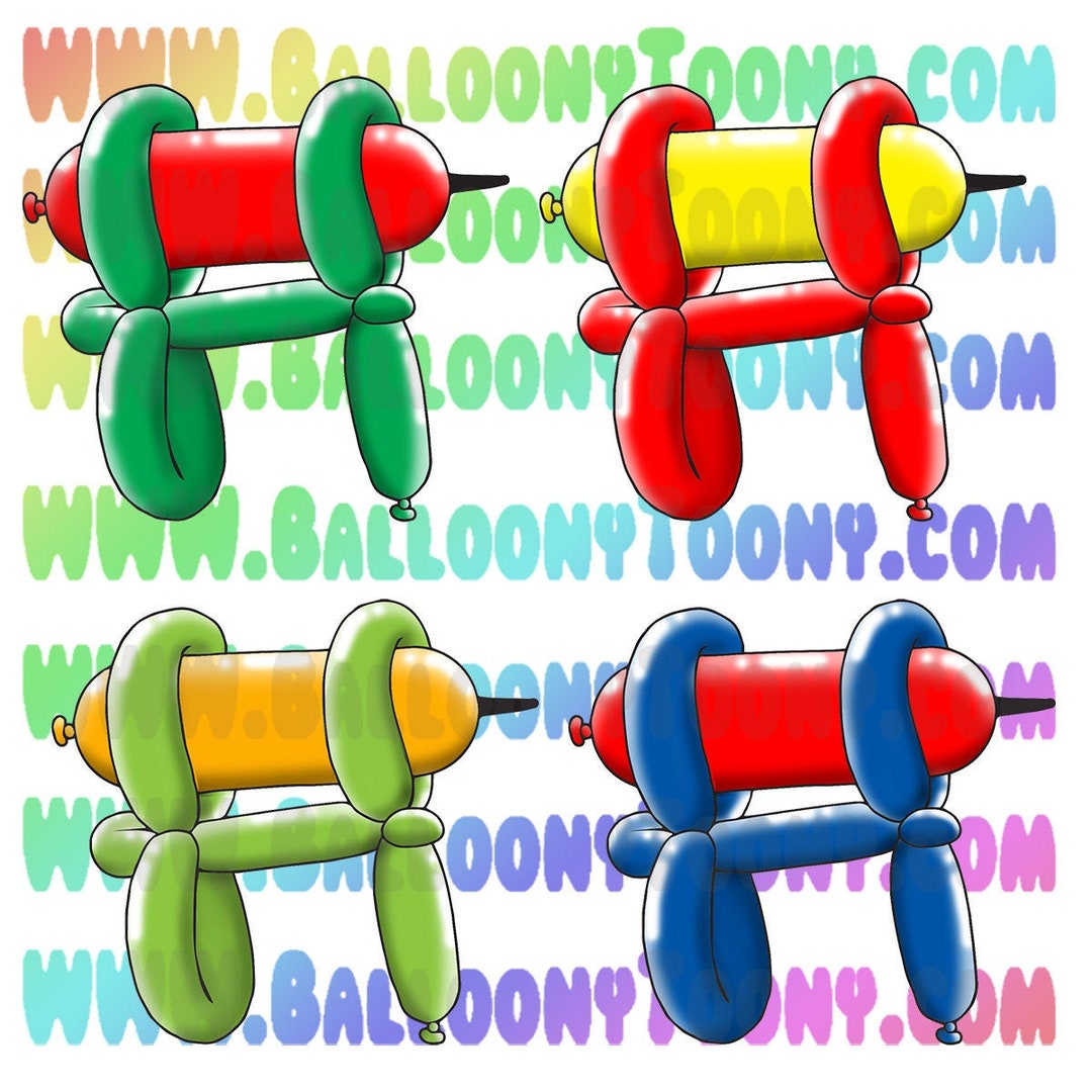 Blaster Balloon Animal 11 Image BUNDLE - Balloon Menu Clipart - Etsy