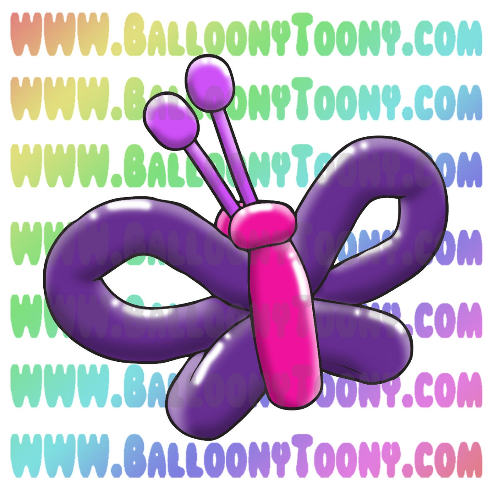 Cute Butterfly Balloon Animal 8 Image BUNDLE - Balloon Menu Clipart ...