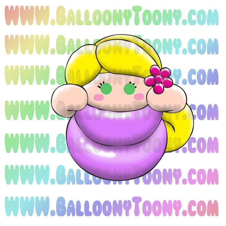 Chibi Princess Balloon Animal 17 Images BUNDLE Balloon Menu - Etsy