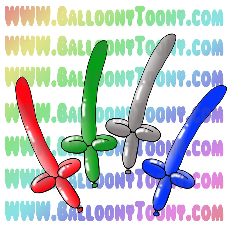 Ultimate Sword BUNDLE Balloon Animal Image - Balloon Menu Clipart - Etsy