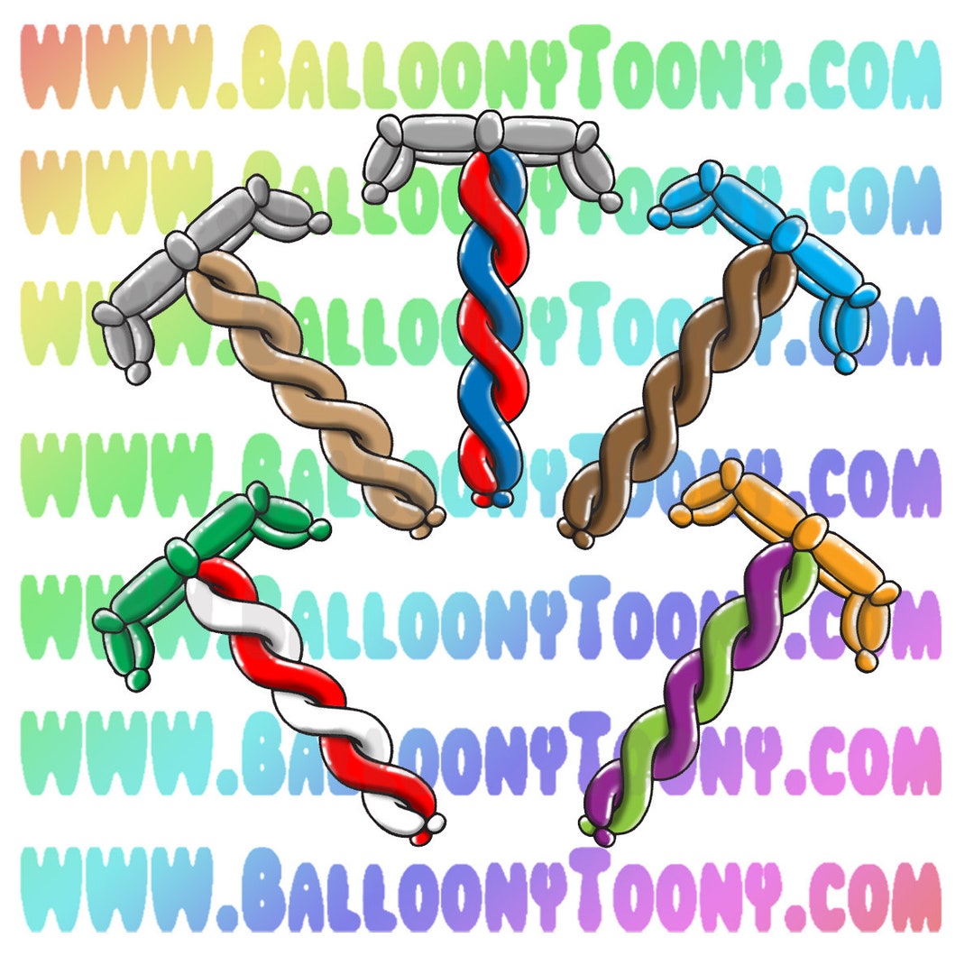 Pick Axe Balloon Animal 6 Image BUNDLE - Balloon Menu Clipart- Balloon ...