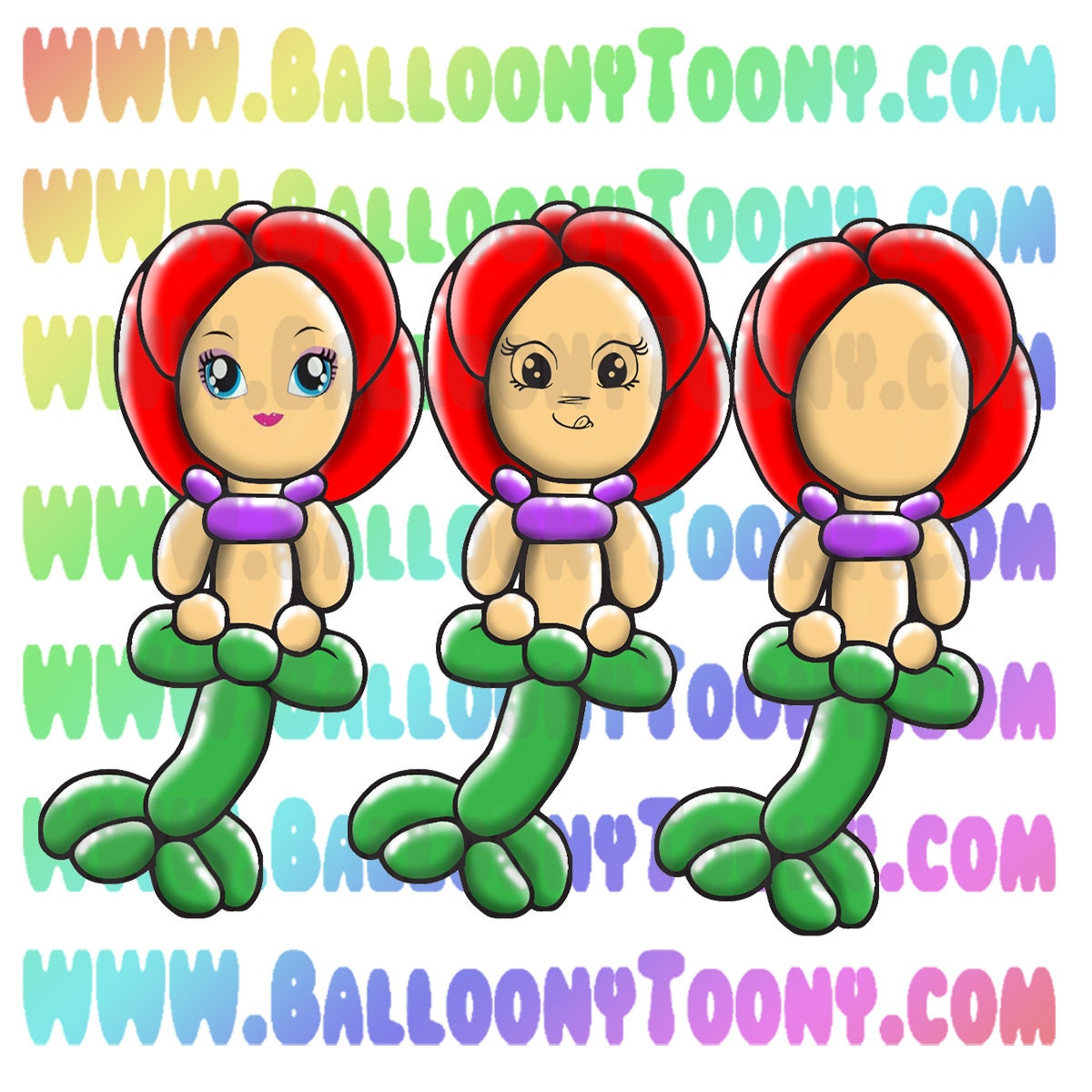 New Mermaid Balloon Animal 30 Image BUNDLE - Balloon Menu Clipart ...