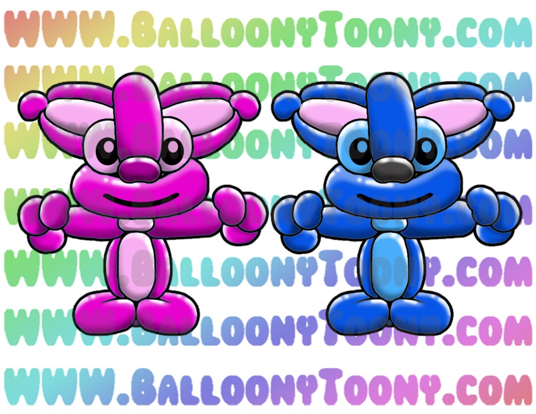Blue Alien St Itch Balloon Animal Menu Clipart Images - DIGITAL ...
