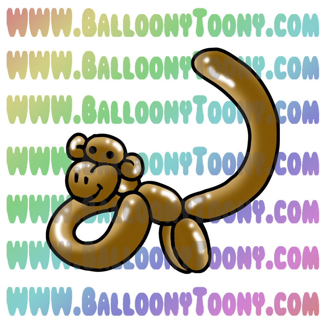 Fast Monkey 2versions Balloon Animal Image Balloon Menu Clipart - Etsy