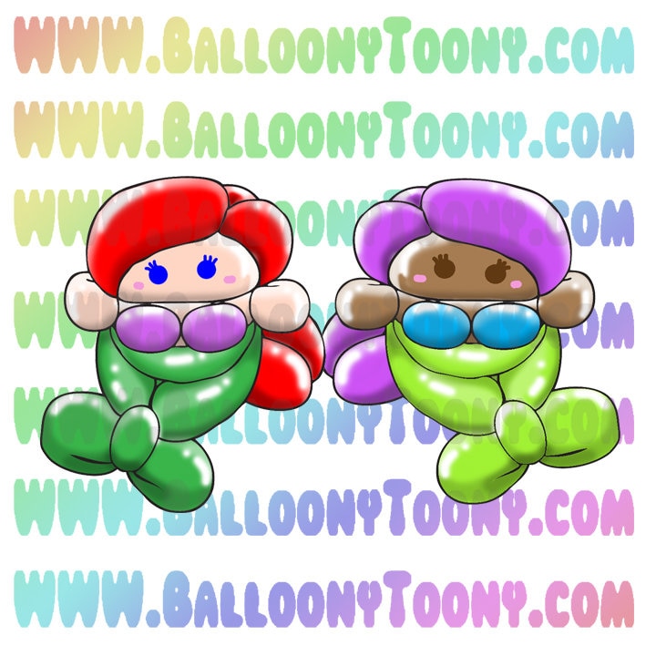 Chibi Princess Balloon Animal 17 Images BUNDLE Balloon Menu - Etsy